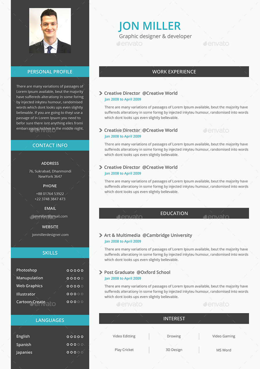 The CV, Print Templates | GraphicRiver