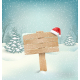Winter with Wooden Signpost and Santa Hat, Vectors | GraphicRiver