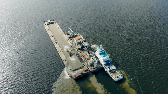 Industrial Vessels Are Extracting and Processing Sand, Stock Footage