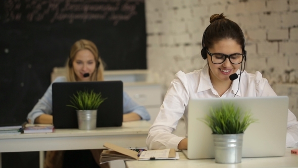 Customer Support Operator Working In a Call Center, Stock Footage ...