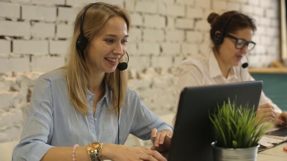 Customer Service Team Woman Call Center Smiling, Stock Footage | VideoHive