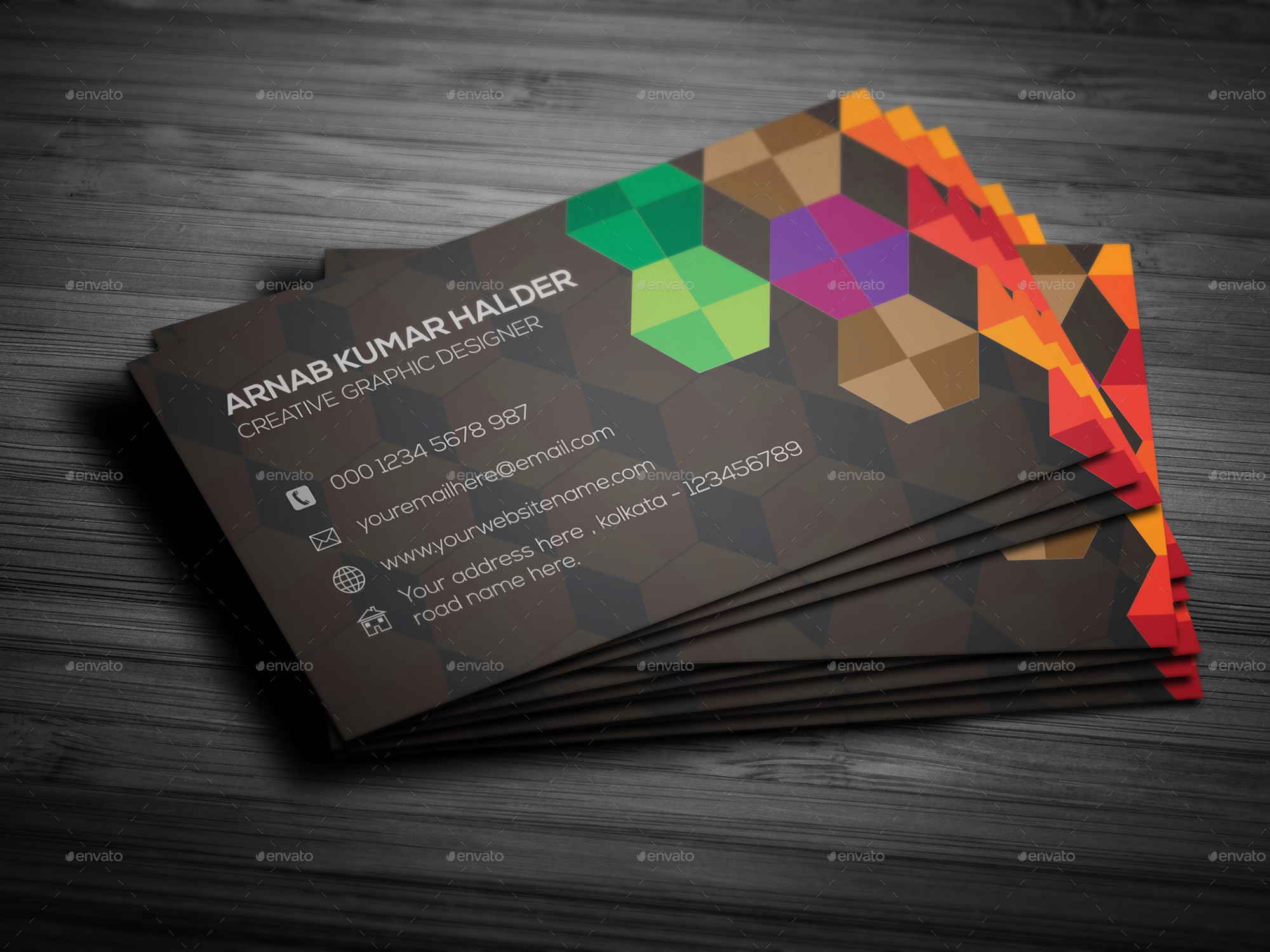 Polygon Business Card, Print Templates | GraphicRiver