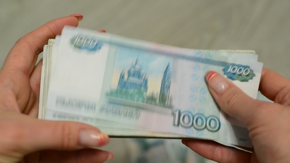 Women Hands Counting Russian Banknotes , Stock Footage | VideoHive