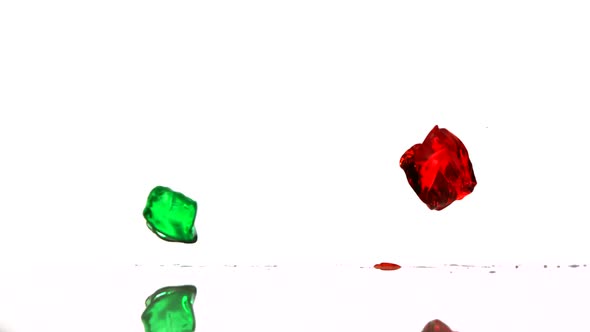 Jello falling on the floor and bouncing, Slow Motion, Stock Footage