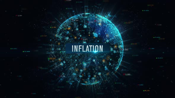 Inflation Business Digital Globe Earth 4K, Motion Graphics | VideoHive