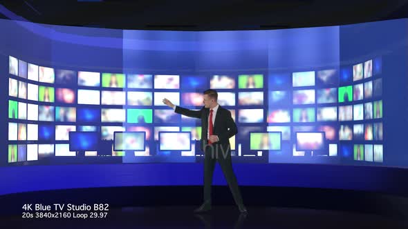 4K Blue Tv Studio B82, Motion Graphics | VideoHive