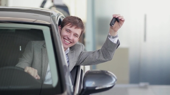 Happy Guy Shaking Keys, Stock Footage | VideoHive