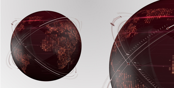 Red Digital Glass Earth Globe, Motion Graphics | VideoHive