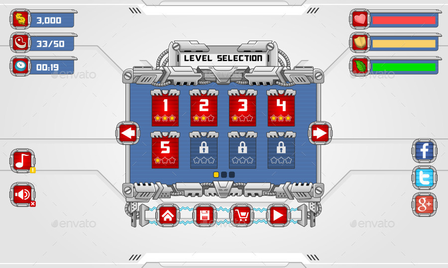 Machine Game UI Art Pack, Game Assets | GraphicRiver