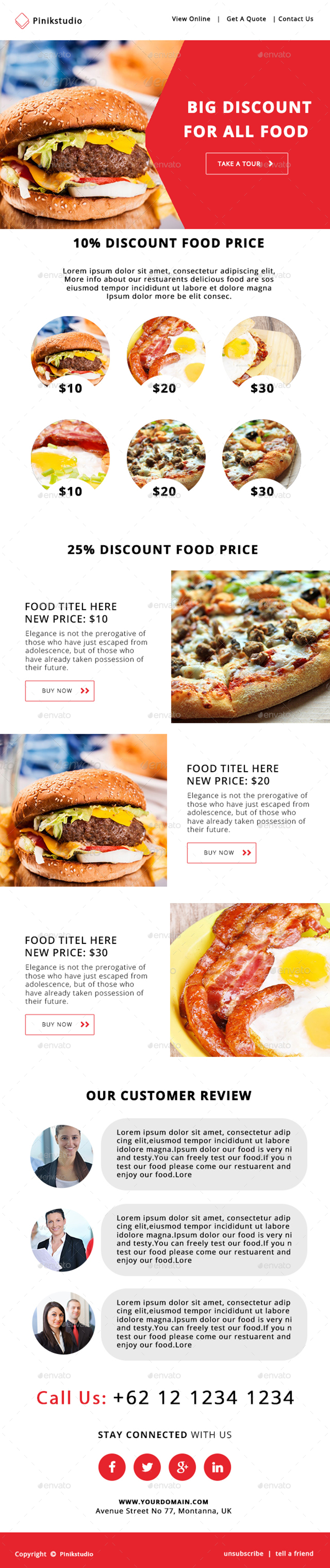 Restaurant Email Template, Web Elements | GraphicRiver