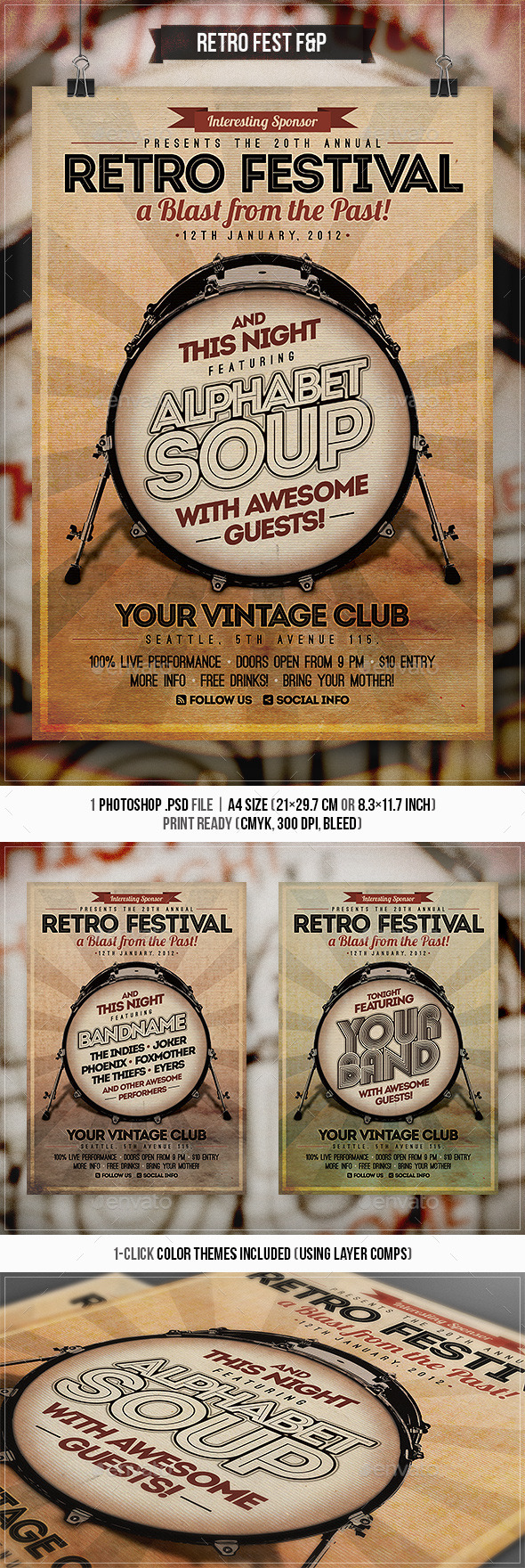 Retro Festival Flyer & Poster by AdamAczkov | GraphicRiver Retro Festival Flyer & Poster by AdamAczkov | GraphicRiver