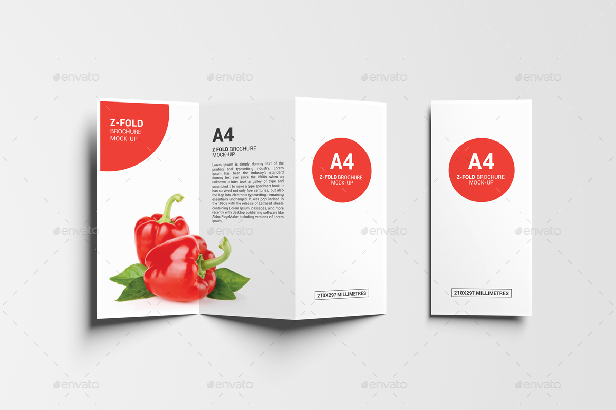 A4 Z-Fold Brochure Mock-Up, Graphics | GraphicRiver