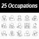 Occupations Outlines, Icons | GraphicRiver