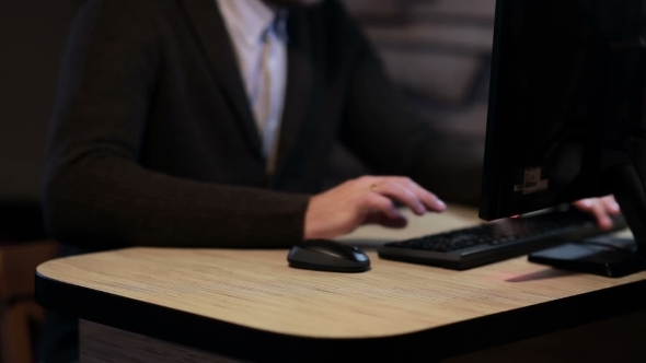 Man Working On Computer In The Workplace, Stock Footage | VideoHive