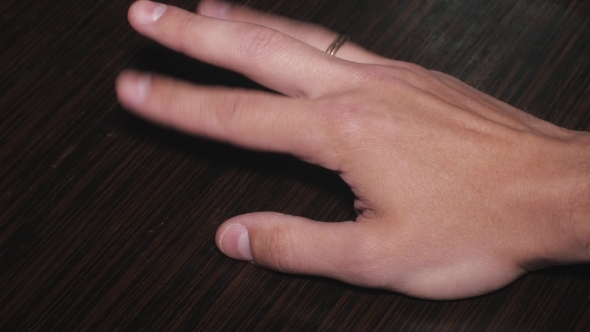 Male Hands Fingers Impatiently Tapping On Table, Stock Footage | VideoHive
