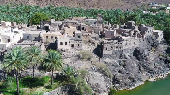 Wadi Mahram Samail Zoom Out 4K Drone Oman, Stock Footage | VideoHive