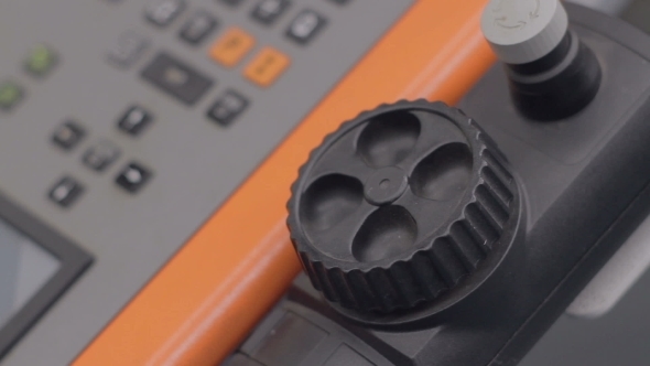 Man Rotating Wheel On The Control Panel, Stock Footage | VideoHive