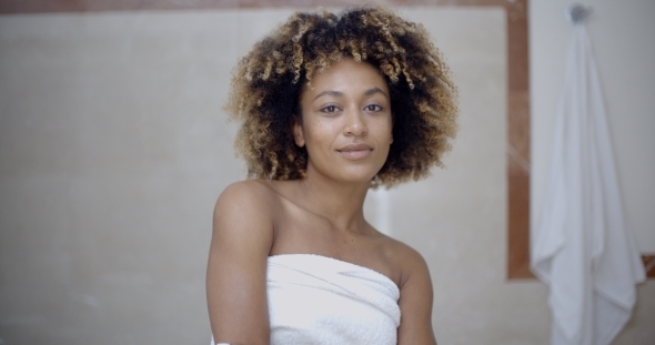 Woman Covering Her Body With Towel, Stock Footage | VideoHive