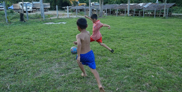 Poor Children Playing Soccer, Stock Footage | VideoHive