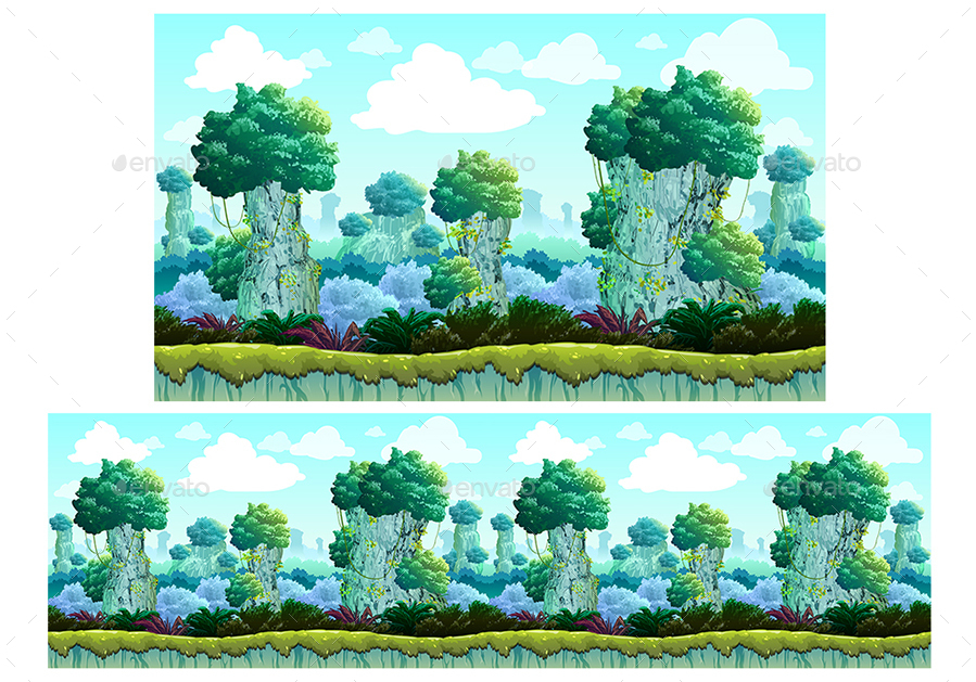 Forest Game Background, Game Assets | GraphicRiver