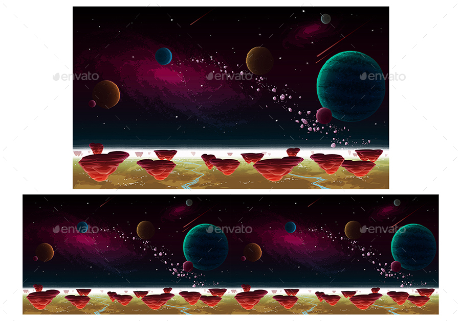 Space Galaxy Game Background, Game Assets | GraphicRiver
