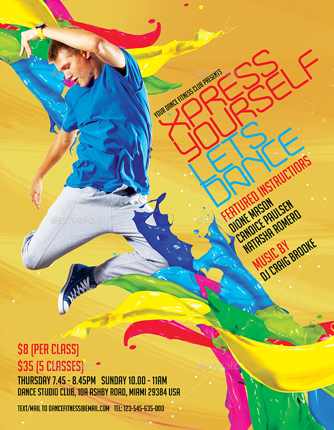 Dance Fitness Flyer, Print Templates | GraphicRiver