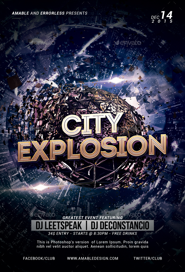 City Explosion Flyer, Print Templates | GraphicRiver