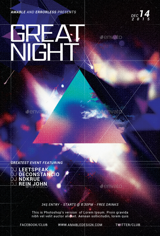 Great Night Flyer, Print Templates | GraphicRiver