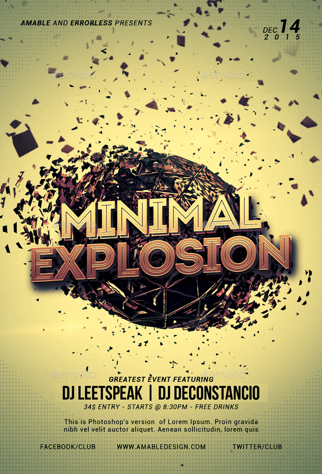 Minimal Explosion Flyer, Print Templates | GraphicRiver