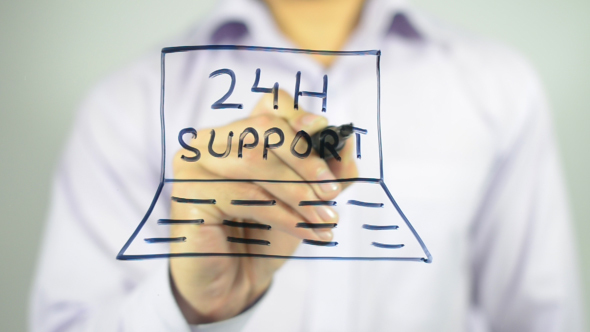 24 Hours Online Support, Illustration Concept, Stock Footage | VideoHive