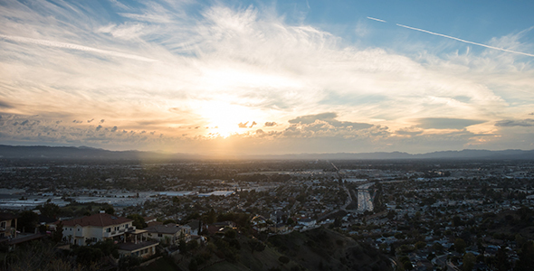 San Fernando Valley, CA Day To Dusk Sunset, Stock Footage | VideoHive