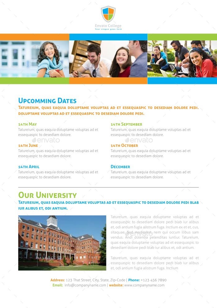 Educational Newsletter Template, Print Templates | GraphicRiver