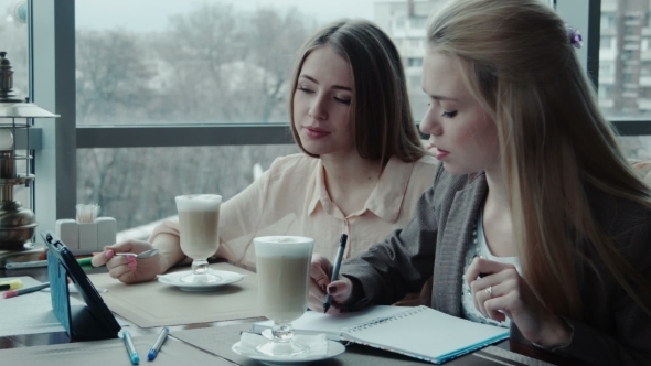 Two Girls Designers Discuss The Project, Stock Footage | VideoHive