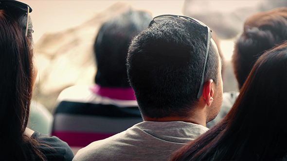 Man Watching Event In Crowd, Stock Footage | VideoHive