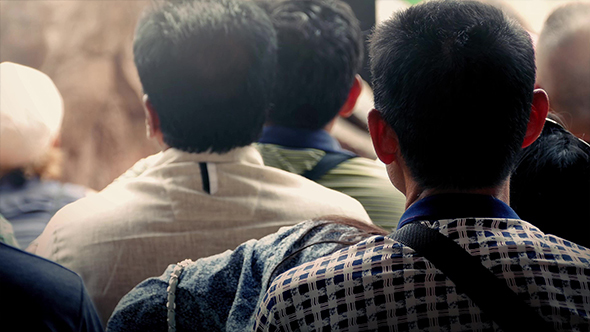 People Outside Watching Event, Stock Footage | VideoHive