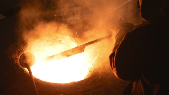 Melting Of The Metal At The Industrial Factory, Stock Footage | VideoHive