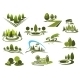 Green Park, Garden And Forest Landscape Icons, Vectors | GraphicRiver