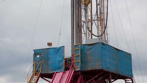 Oil Drilling Rig A Vertical Pan, Stock Footage | VideoHive