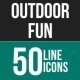 Outdoor Fun Line Icons, Icons | GraphicRiver