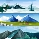 Mountain Landscapes Banner Set by macrovector | GraphicRiver