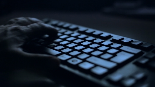 Hands Typing Text On The Keyboard, Night Theme, Stock Footage | VideoHive