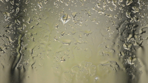 Raindrops Sliding Down in a Window, Stock Footage | VideoHive