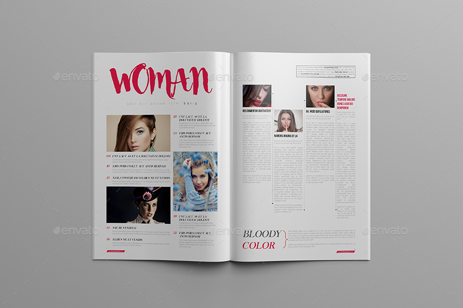 Woman Magazine Template, Print Templates | GraphicRiver