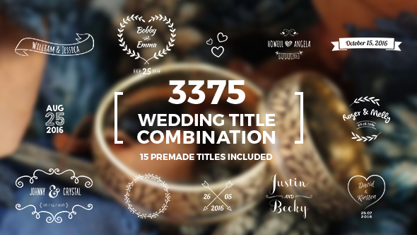 Elegant Wedding Title Combination Pack, After Effects Project Files