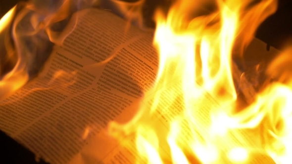 Newspaper In The Flames Of Fire, Stock Footage | VideoHive