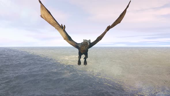 Dragon Flying Over The Ocean, Motion Graphics | VideoHive