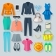 Color Woman Clothes Flat Icons Set, Vectors | GraphicRiver