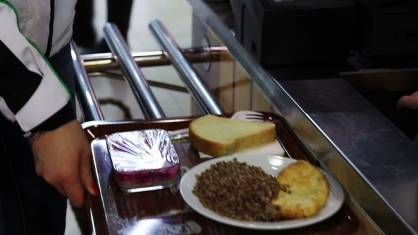 A Tray Of Food At The Cash Register In a Fast Food, Stock Footage ...
