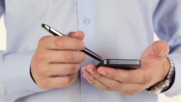 Businessman Working On Mobile Phone, Stock Footage | VideoHive