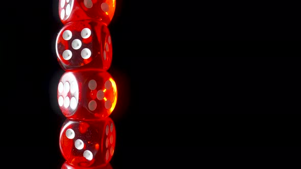 Red Dice Spinning on an Isolated Black Background, Stock Footage ...